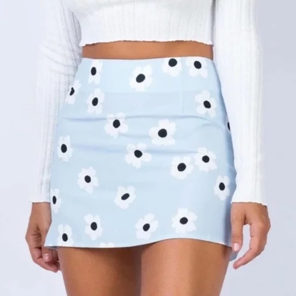 Princess Polly | Skirts | Princess Polly Shelly Mini Skirt Blue | Poshmark